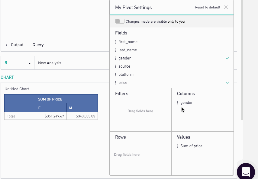 Pivot Tables | Sisense for Cloud Data Teams